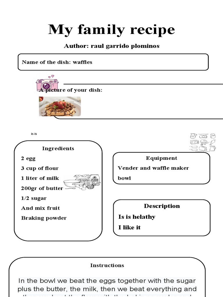 My Family Recipe: Author: Raul Garrido Plominos | PDF