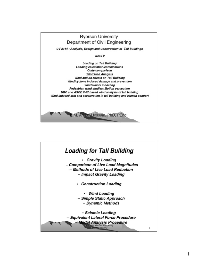 Tall Building Loadings | PDF | Wind Tunnel | Structural Load