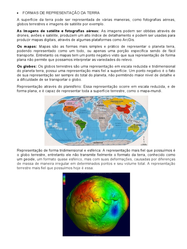 Formas de representar a Terra | PDF | Mapa | Terra