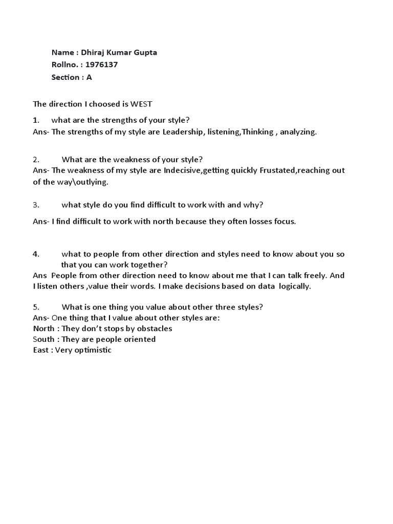 Personal Work Style Insights | PDF | Career & Growth