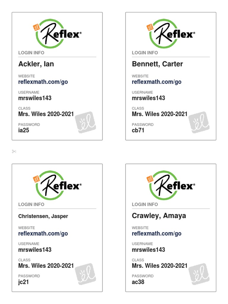 Reflex Math Login | PDF