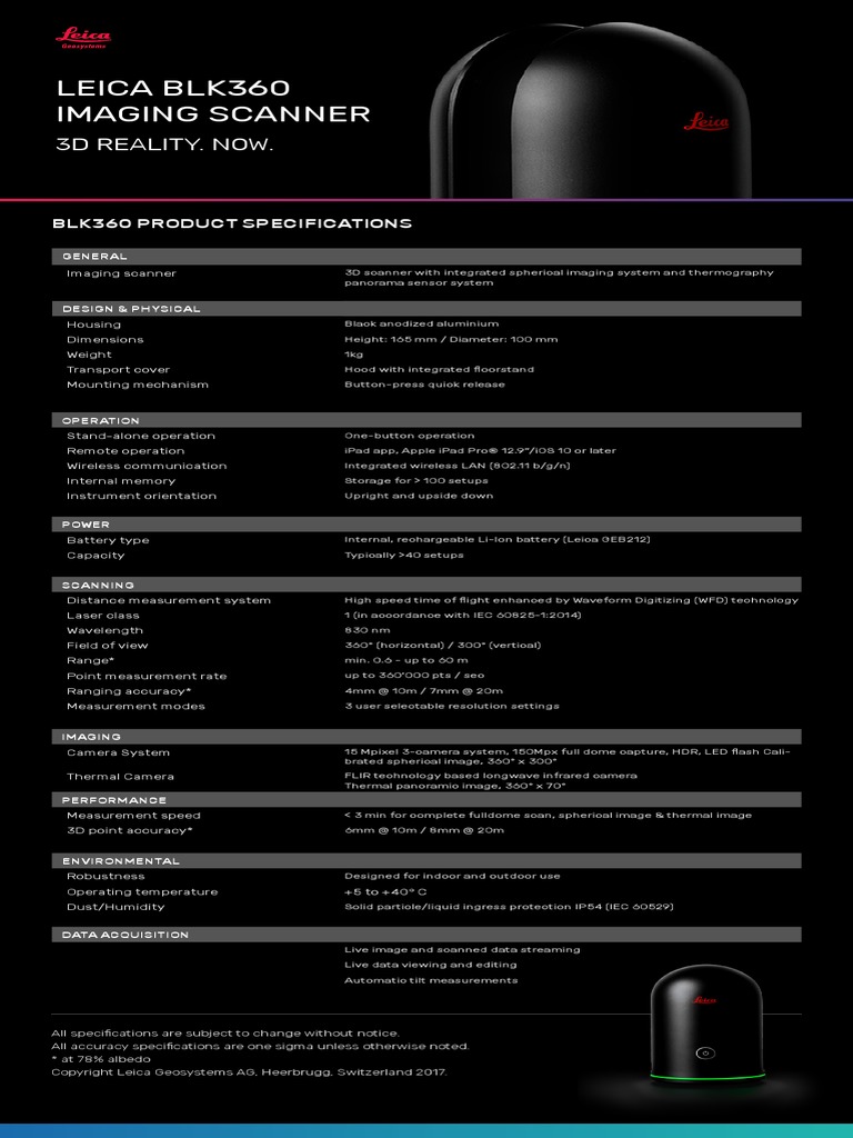 Escaner Laser BLK 360 PDF | PDF | Image Scanner | Infrared
