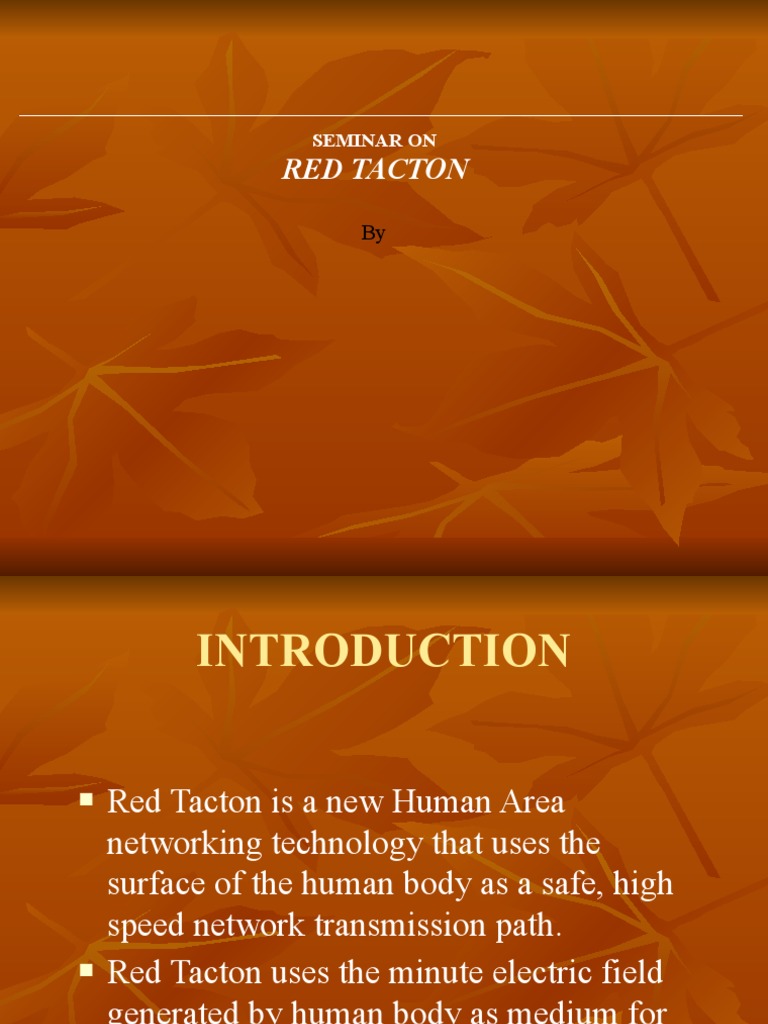 Red Tacton: Seminar On | PDF | Transmitter | Computing