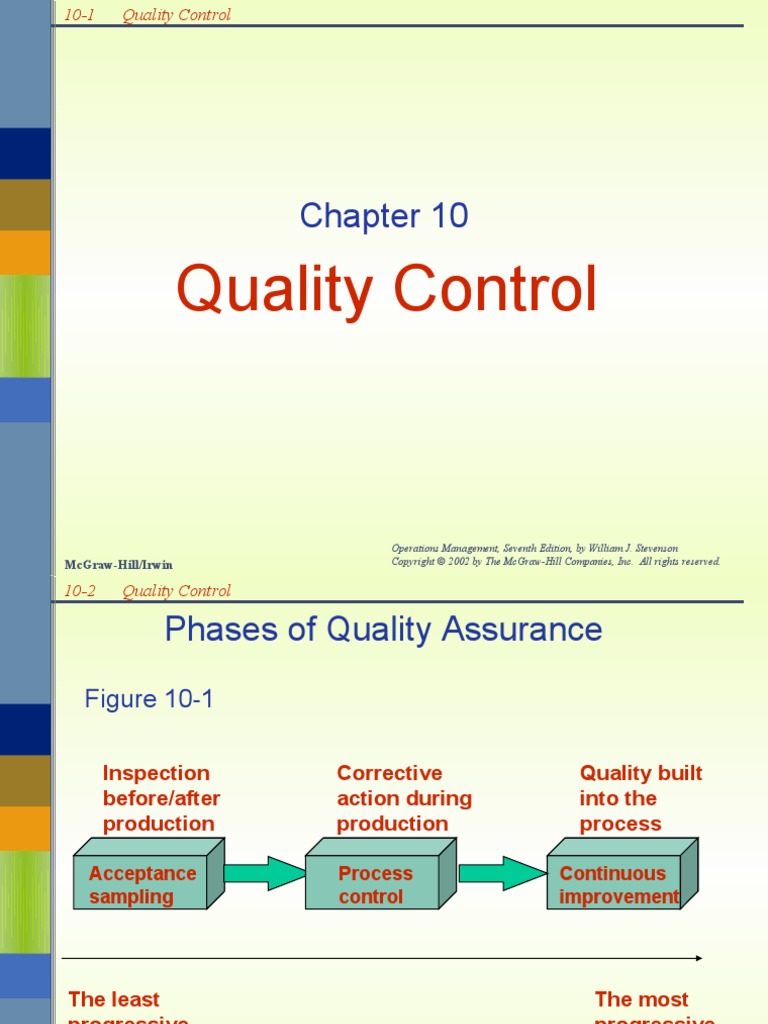 Chap 10 Quality Control | PDF | Operations Management | Mean