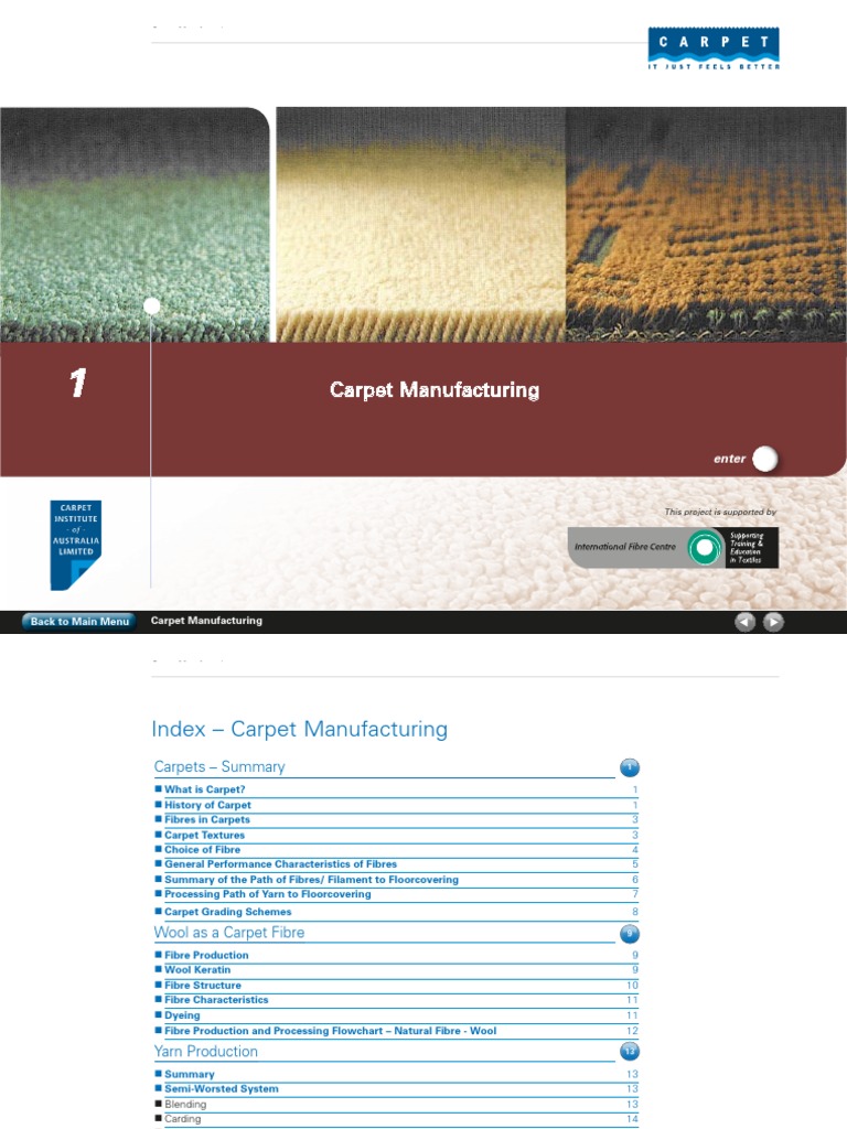 Carpet Manufacturing | PDF | Carpet | Wool