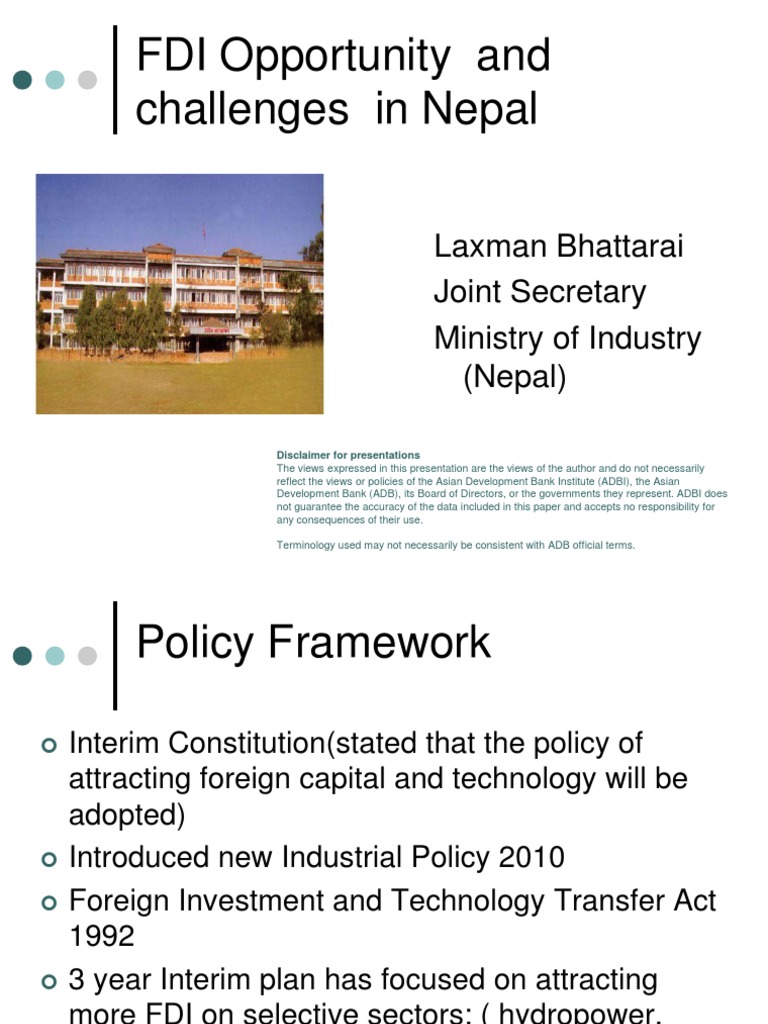 FDI Opportunity and Challenges in Nepal | PDF | Foreign Direct ...