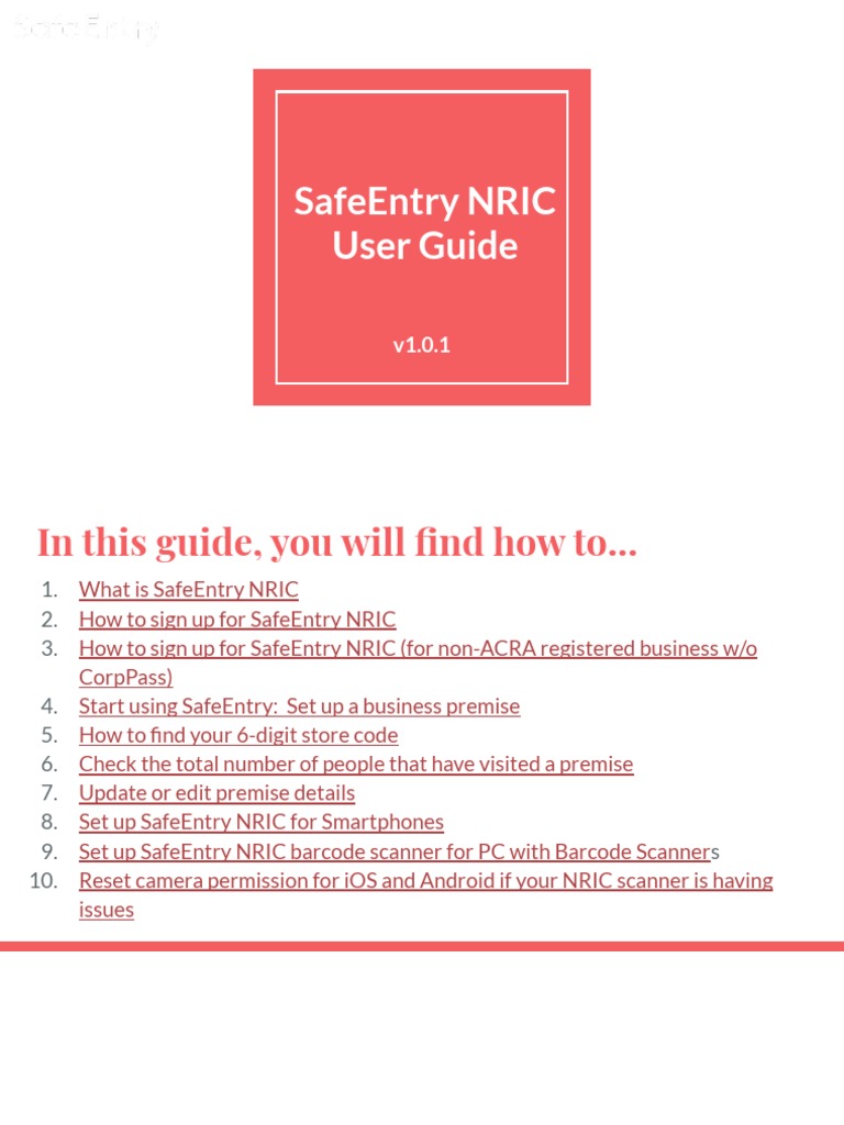 SafeEntry User Guide PDF | PDF | Qr Code | Ios