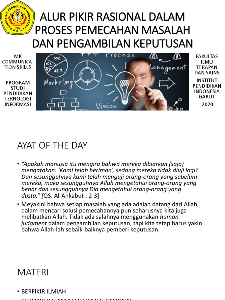 Materi Pertemuan Ke-9 - Alur Pikir Rasional Dalam Proses Pemecahan ...