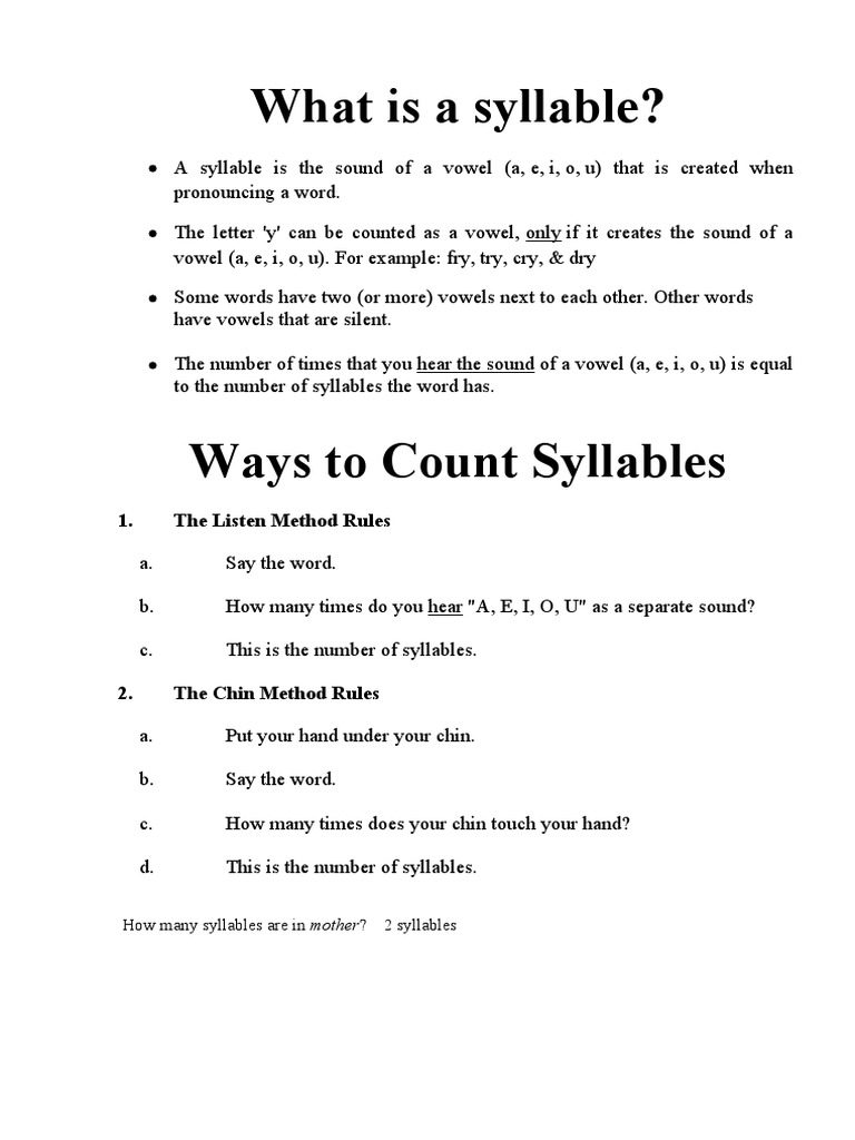 What Is A Syllable | PDF