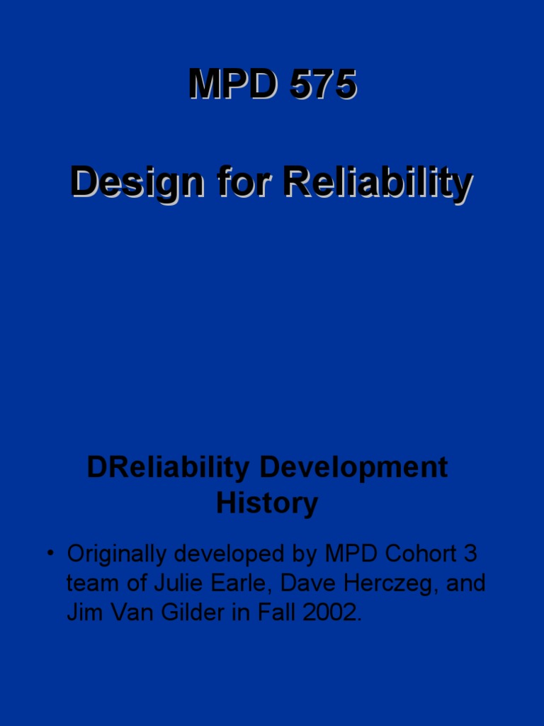 Reliability Design Essentials | PDF | Reliability Engineering | Systems ...
