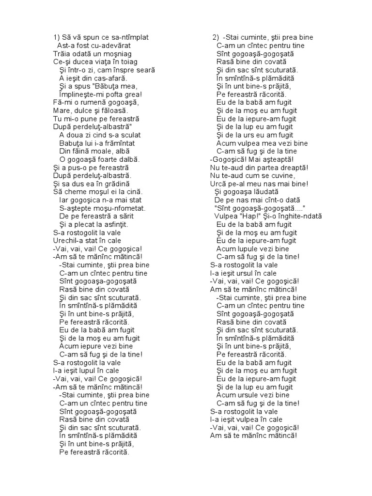 Povestea Gogoasa | PDF