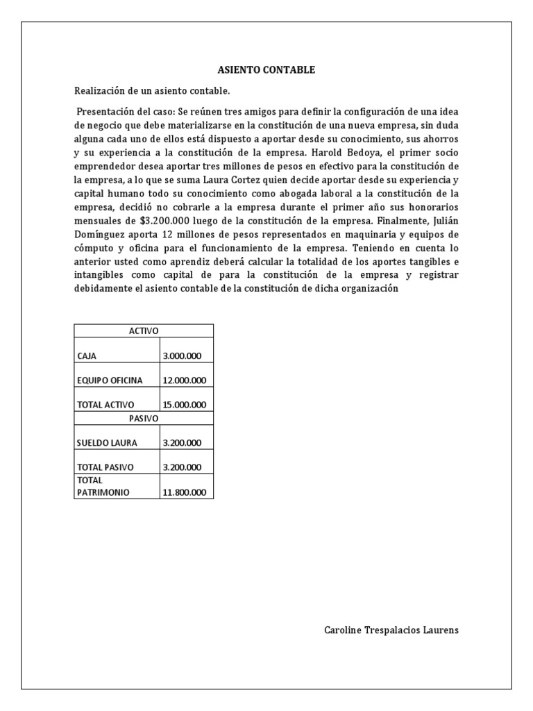 Asiento Contable | PDF