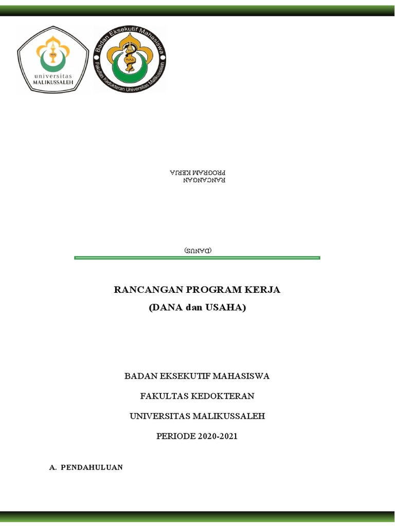 Program Kerja Danus BEM FK Unimal 2020-2021 | PDF