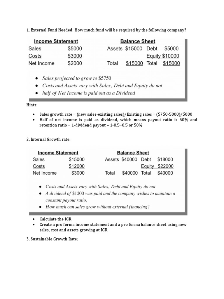 Financial Planning, Growth Adn EFN Examples | PDF