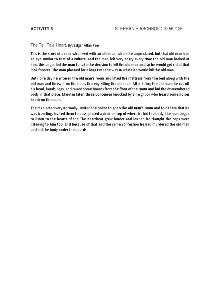The Tell-Tale Heart: A Summary and Analysis of Edgar Allan Poe's ...