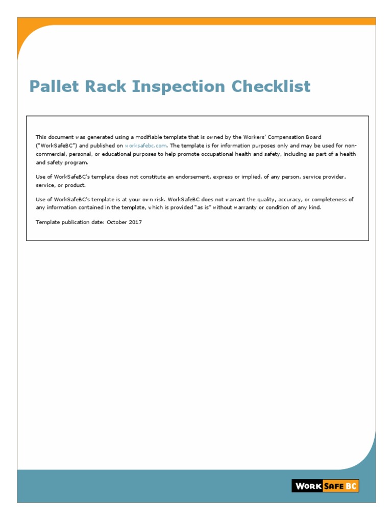 Pallet Rack Inspection Checklist Docx en | PDF | Pallet | Beam (Structure)