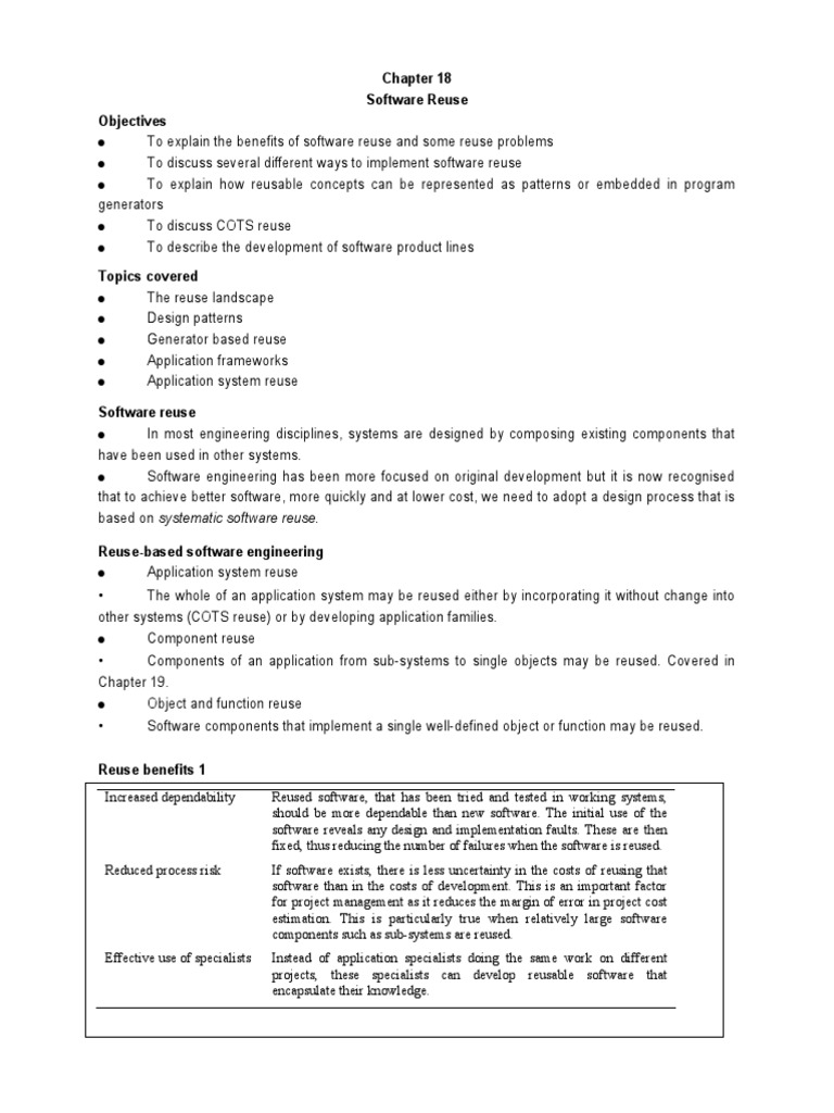 Software Reuse Objectives | Download Free PDF | Component Based ...