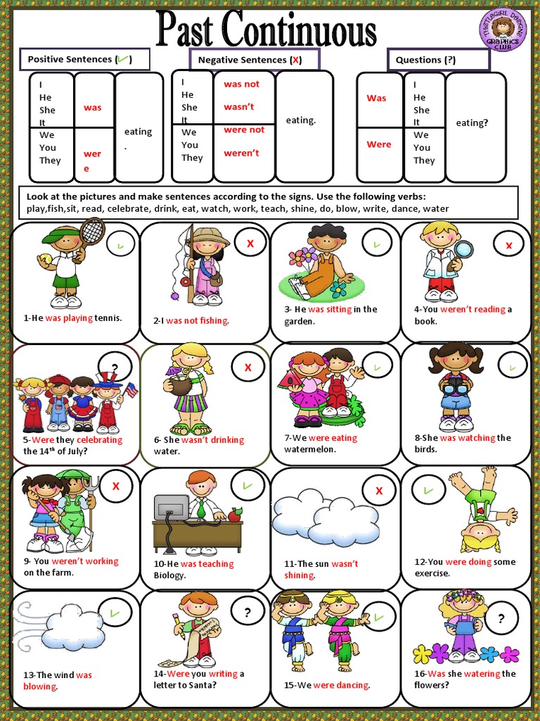 Past Continuous Sentence Exercises | PDF