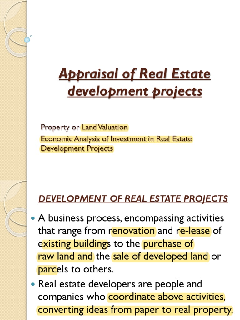 Real Estate Development Appraisal Guide | PDF | Real Estate Appraisal ...