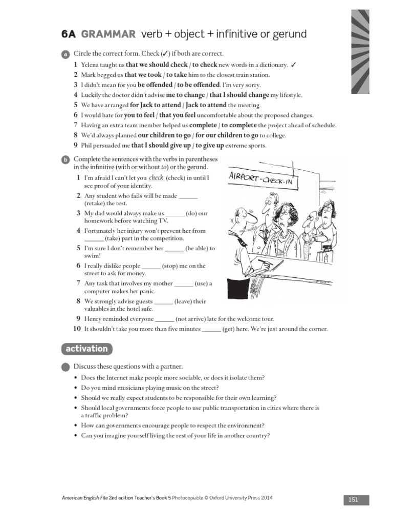 6A Verb + Object + Infinitive or Gerund: Grammar | PDF | Emma (Novel)