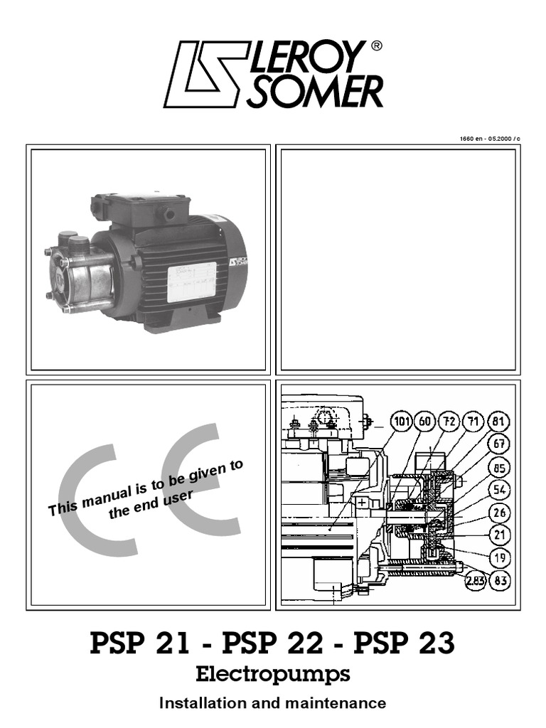 PSP 21 - PSP 22 - PSP 23: Electropumps | PDF | Pump | Valve