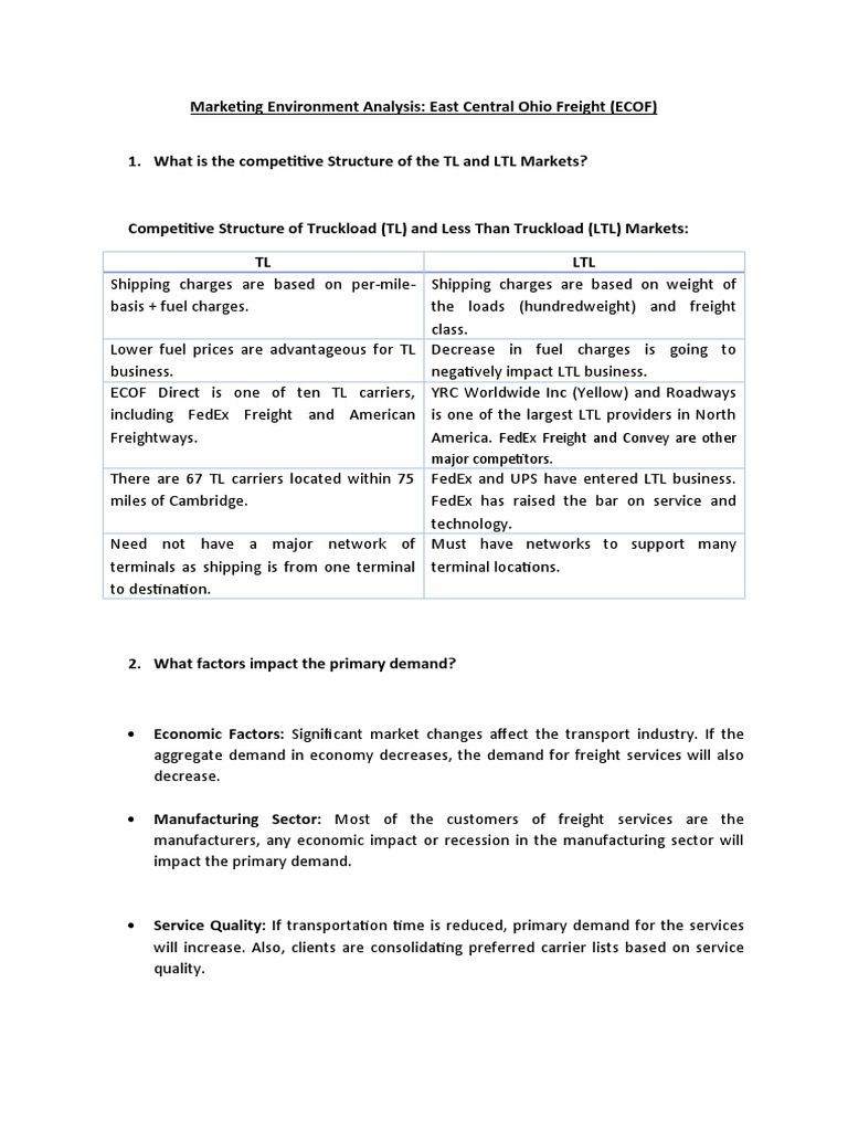 ECOF Case | PDF | Cargo | Economies