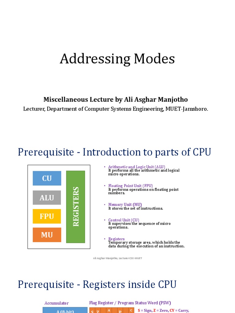 Addressing Modes 8085 PDF | PDF | Central Processing Unit | Electronic ...