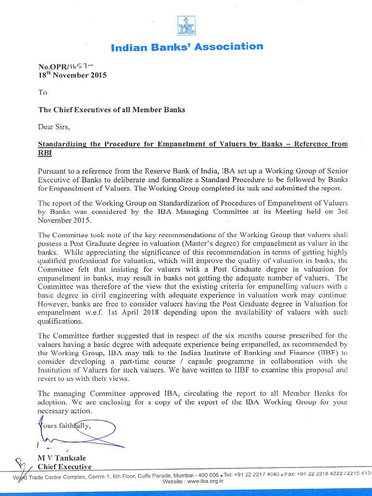 IBA Report For Panel Valuers | PDF | Real Estate Appraisal | Academic ...