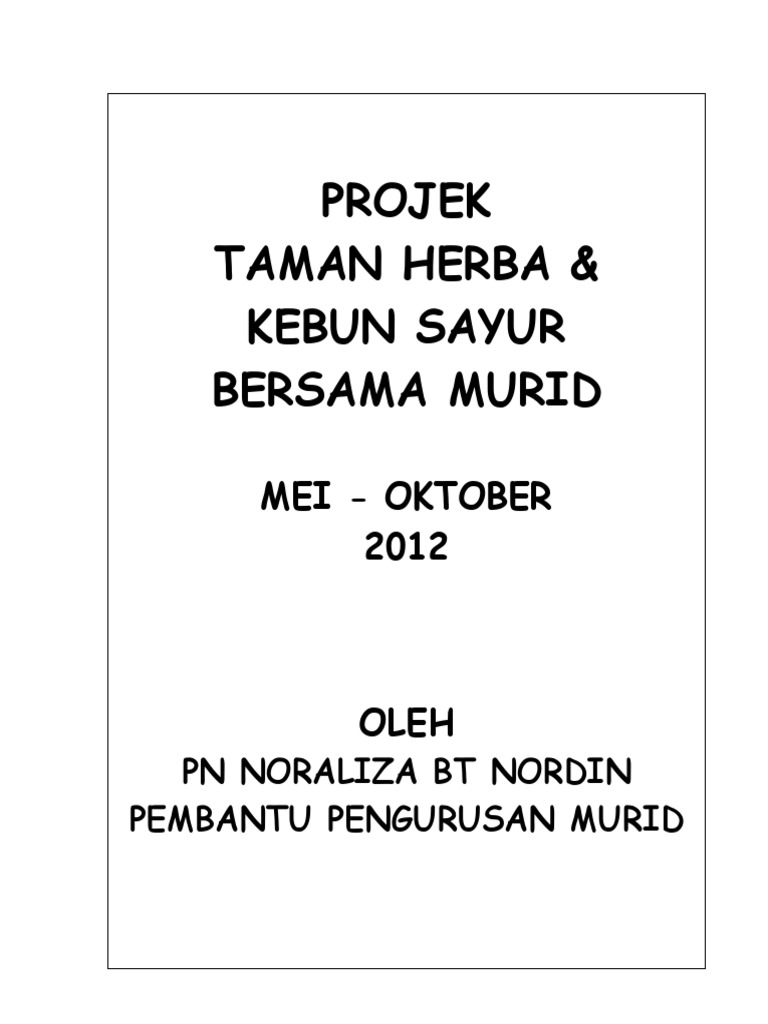 proJEK TAMAN HERBA 2012 | PDF