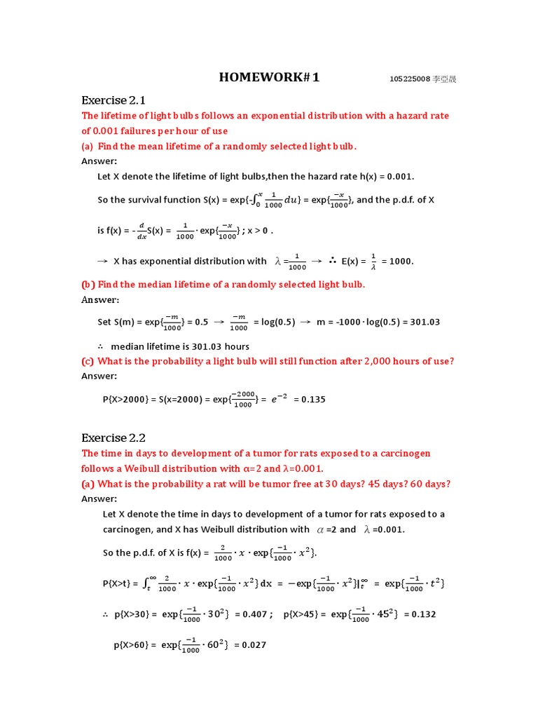 Exercise 2.1: Homework#1 | PDF | Statistical Theory | Statistical Analysis