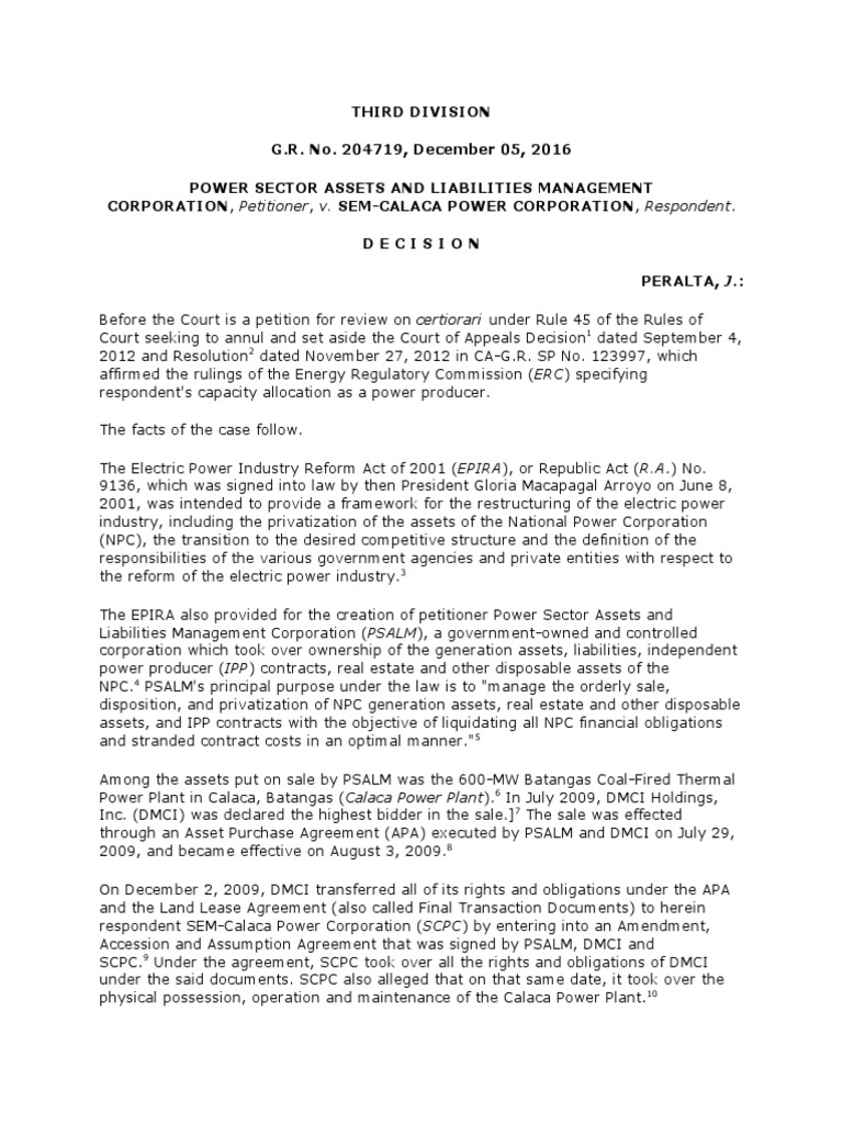 39 Power Sector Assets V SEM CALACA | PDF | Ambiguity | Judiciaries