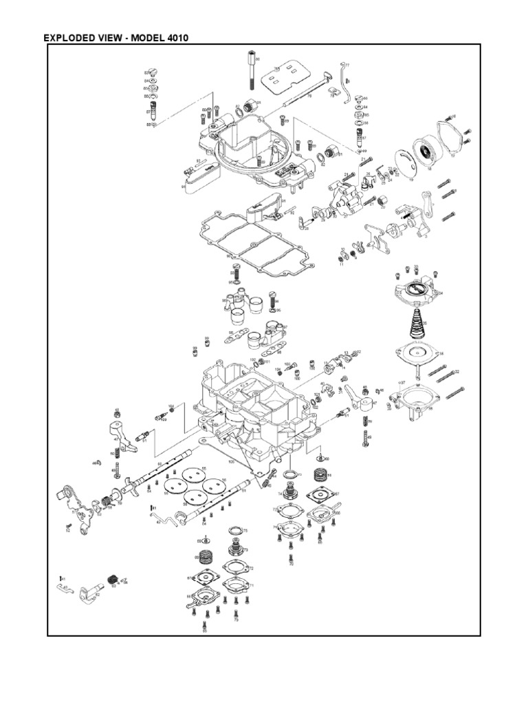 Holley 4bbl 4010 Exploded View | Download Free PDF | Carburetor | Throttle