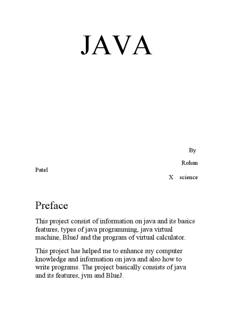 Preface: by Rohan Patel X Science | PDF | Java (Programming Language) | C++