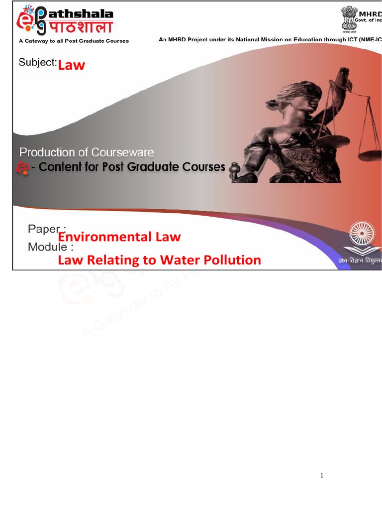 Law Relating To Water Pollution | PDF | Water Pollution | Sewage Treatment