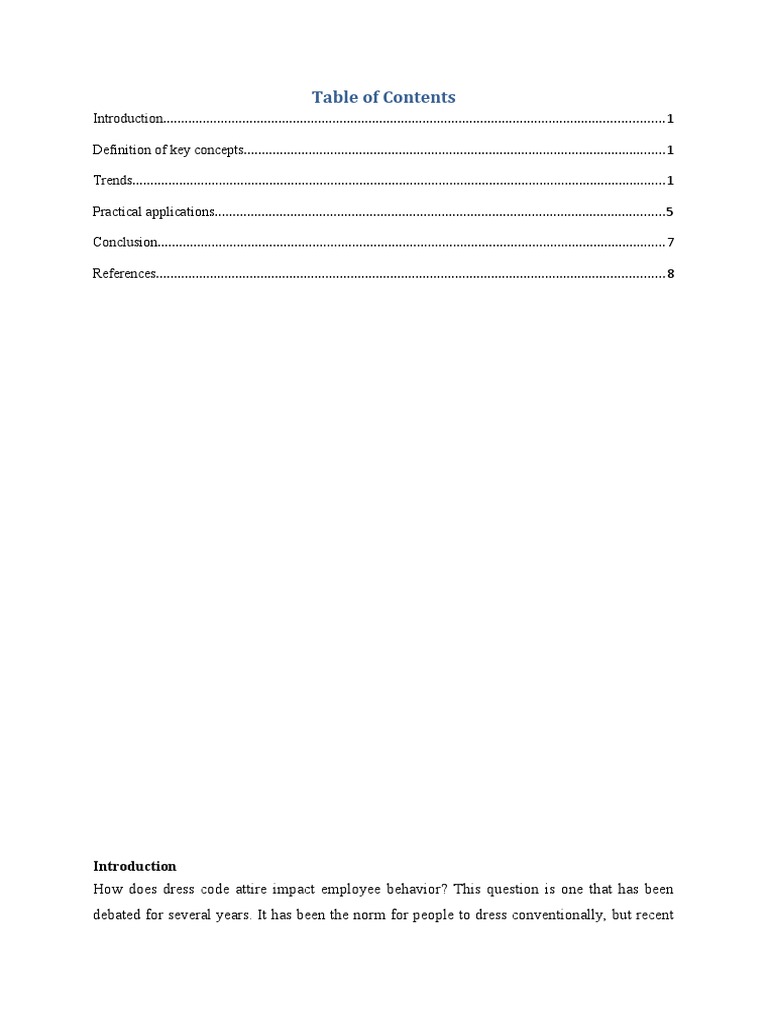 Dress Code Theme Essay | PDF | Clothing | Employment