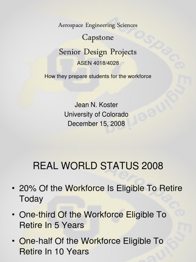 Capstone Senior Design Projects: Aerospace Engineering Sciences | PDF ...