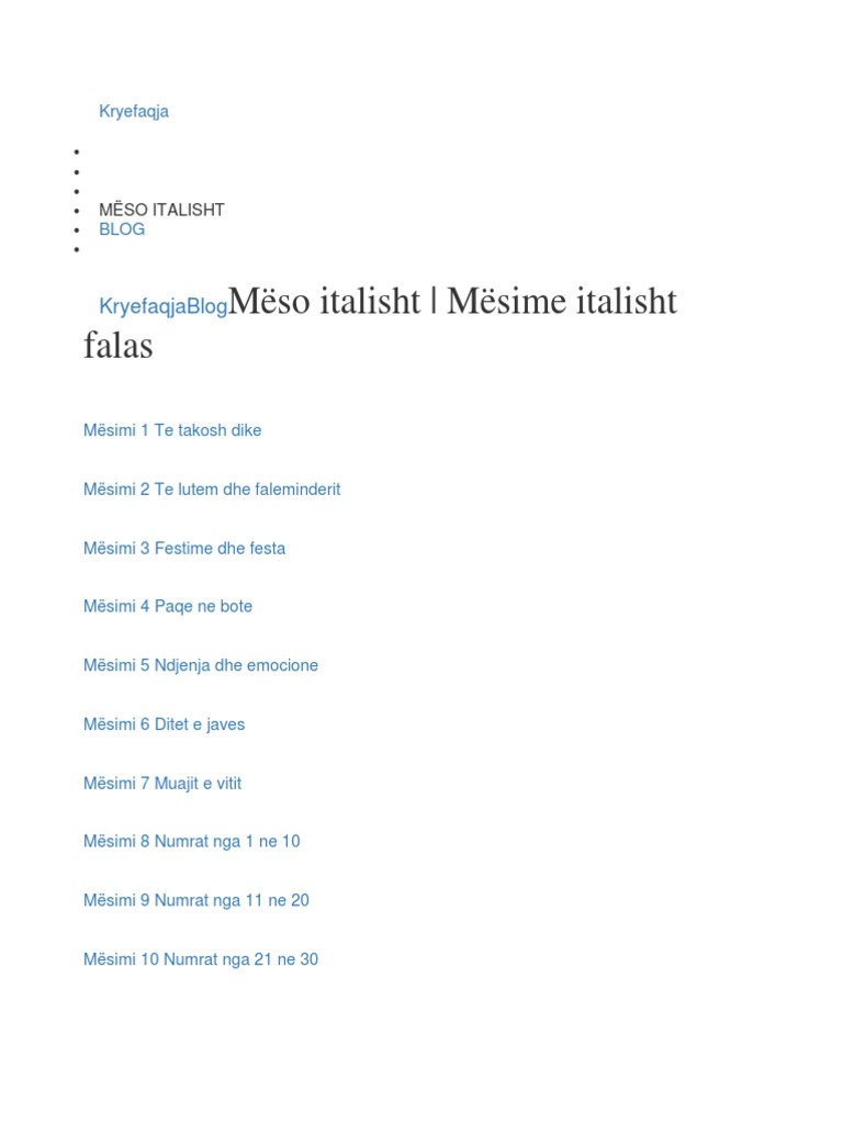 Mëso Italisht - Mësime Italisht Falas PDF | PDF