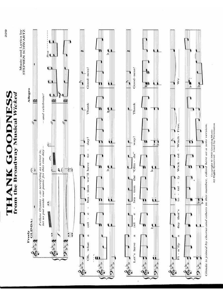 Wicked - Thank Goodness | PDF