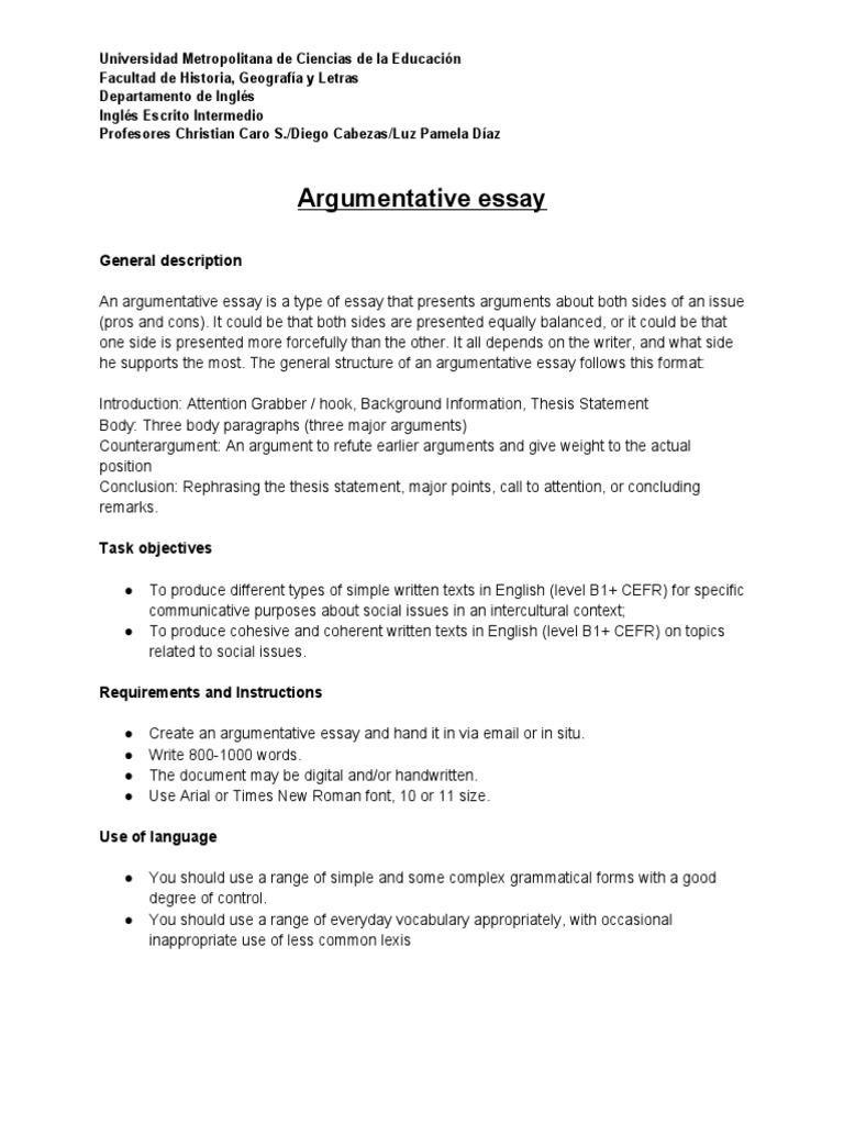 Guide to Writing an Argumentative Essay | PDF | Essays | Cognition