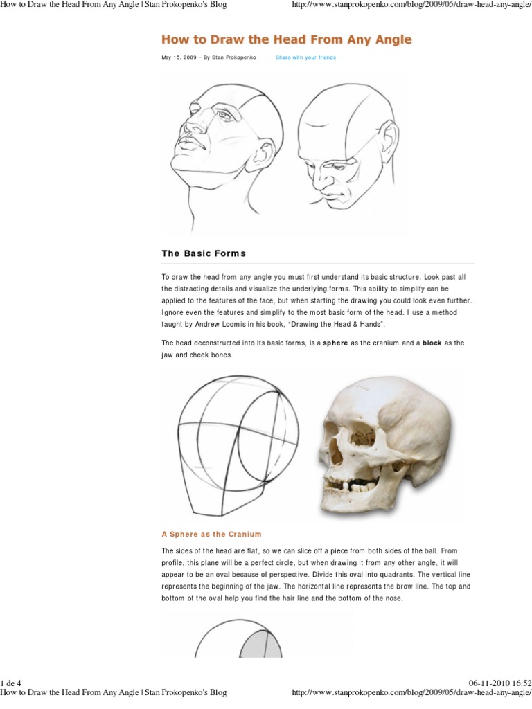 How To Draw The Head From A.. | PDF | Perspective (Graphical) | Shape