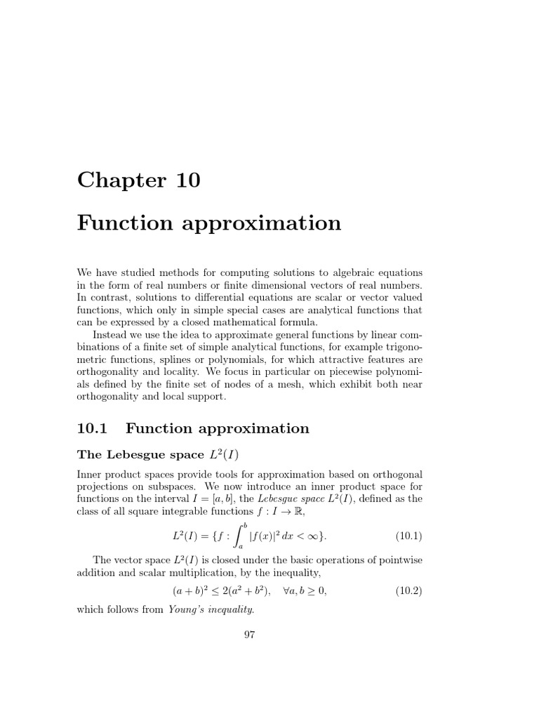 10.1 Function Approximation | PDF | Finite Element Method | Calculus Of Variations