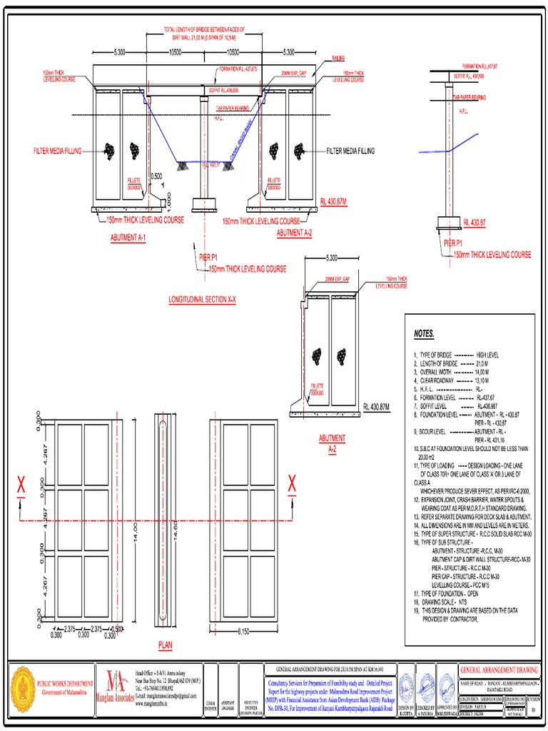 150Mm Thick Leveling Course RL 430.87M 150Mm Thick Leveling Course Pier ...