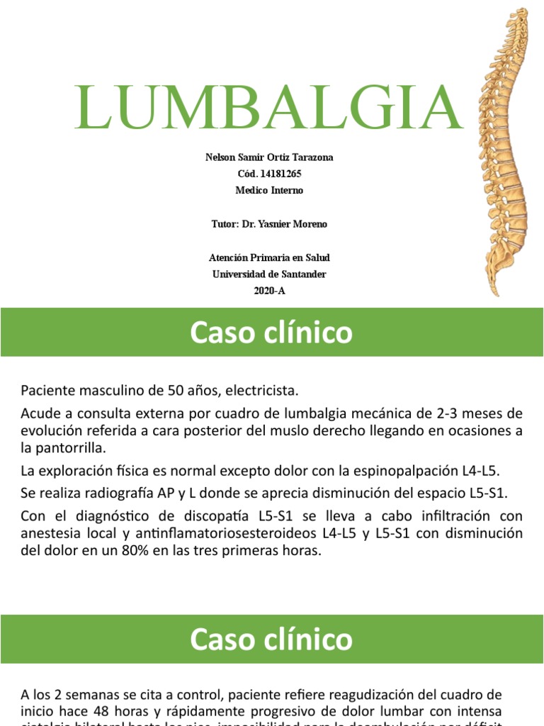 LUMBALGIA | PDF | Dolor lumbar | Sistema musculoesquelético