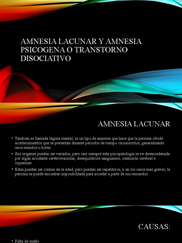 Amnesia Lacunar y Amnesia Psicogena o Transtorno Disociativo | PDF ...