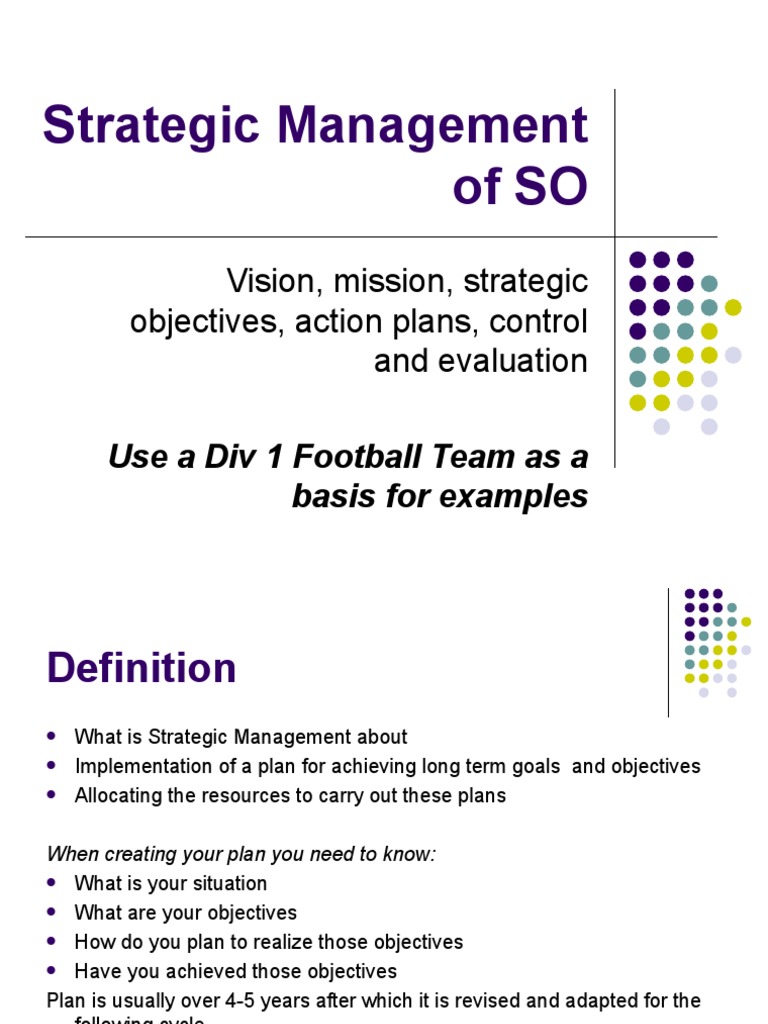 Strategic Management of SO: Vision, Mission, Strategic Objectives ...