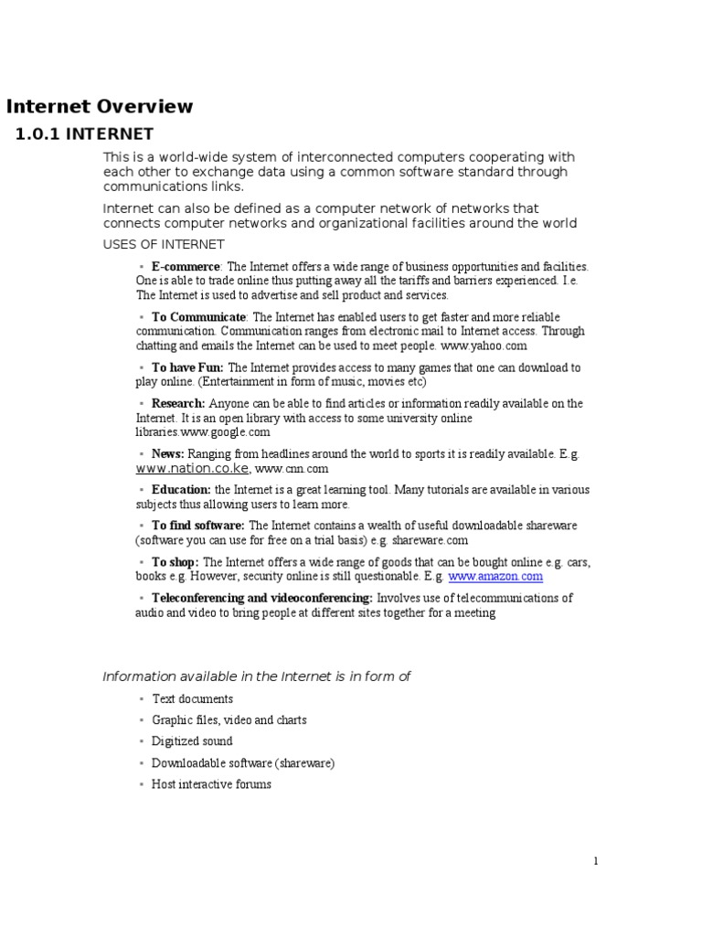 Introduction To Internet | PDF | Transmission Control Protocol | Internet Protocol Suite