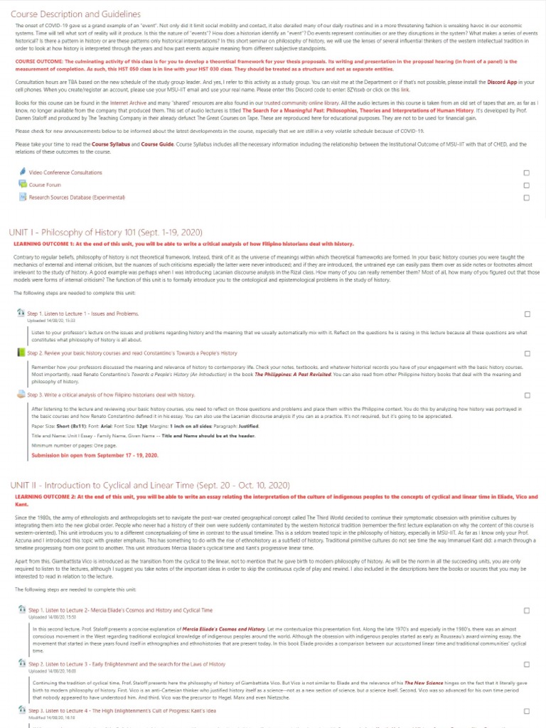 HST 050 Course Guide | PDF