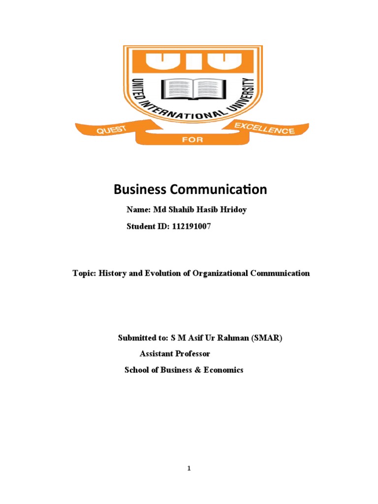 History Evolution of Business Communication | PDF | Rhetoric | Genre