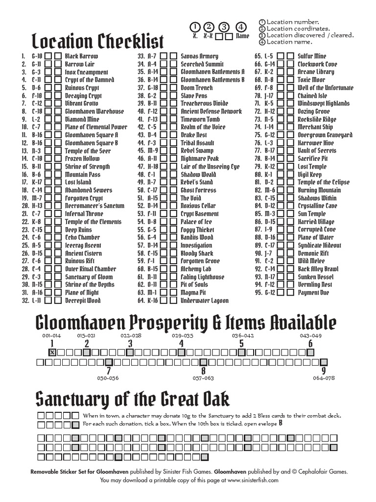 Location Checklist: Location Number. Location Coordinates. Location ...