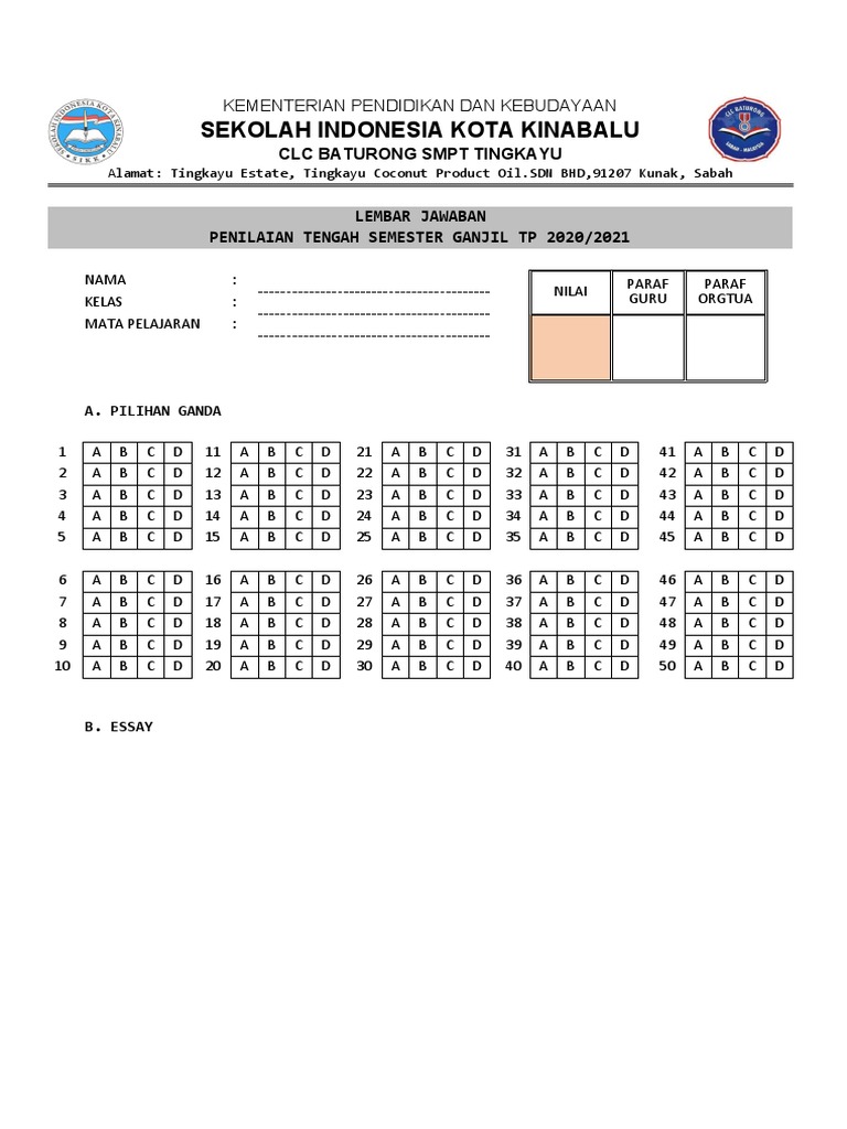 Administrasi PTS (LJK, Presensi) | PDF | Teknologi & Rekayasa